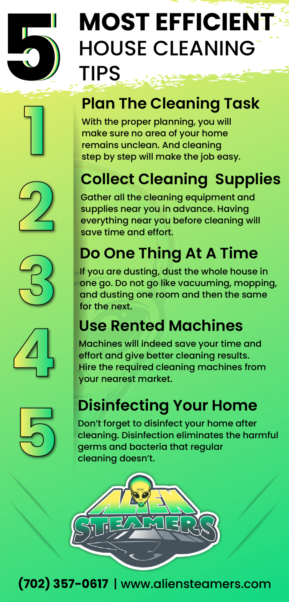 Efficient House Cleaning Tips| Alien Steamer